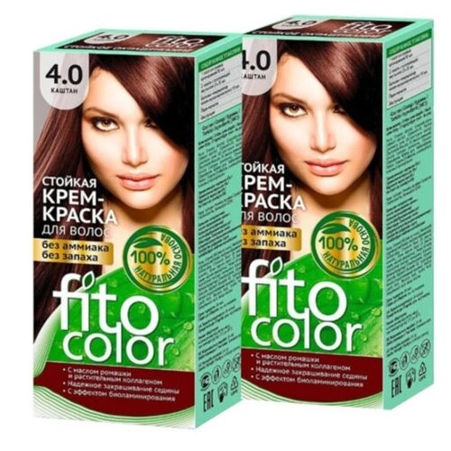 Fito косметик Fitocolor крем-краска для волос набор 2 шт., 4.0 каштан, 115 мл