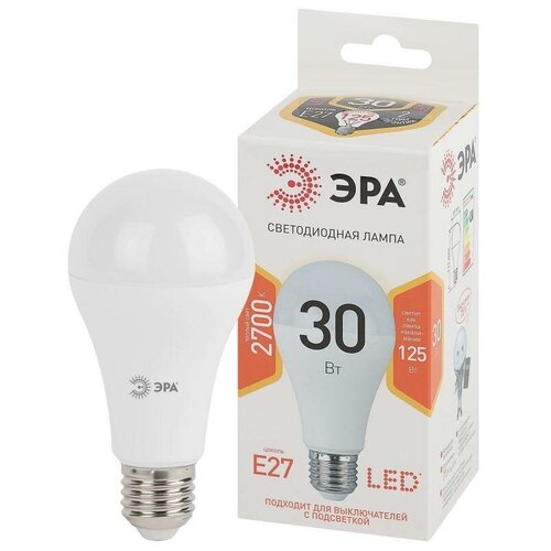 Лампа светодиодная LED A65-30W-827-E27 A65 30Вт груша E27 тепл. бел. | код. Б0048015 | Эра (8шт. в упак.)
