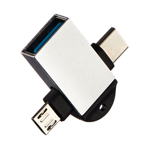Переходник OTG USB 2.0 на Micro USB + TYPE-C / Otg type c / Переходник / USB type c / Otg