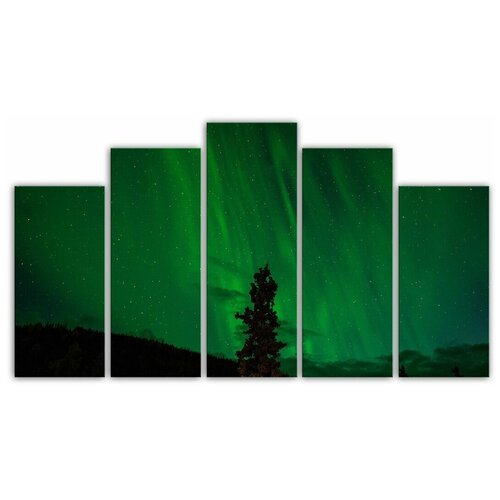 Модульная картина на Дереве - "Северное сияние", размер 150х100 см