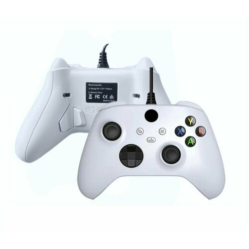 Геймпад проводной с лепестками для Xbox Series S / X, Xbox One / S / X, ПК, PC белый