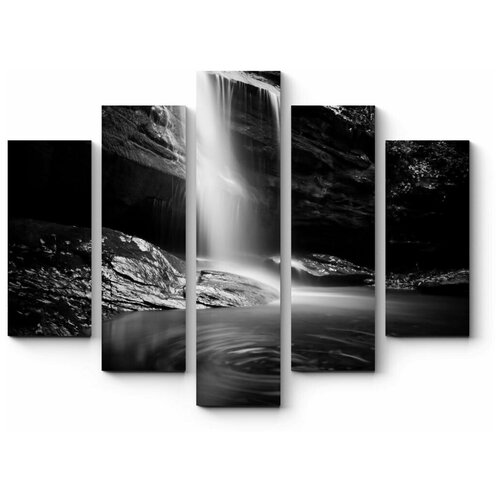 Модульная картина Черно-белый водопад85x68