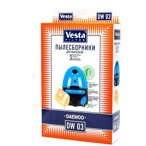 Vesta filter Бумажные пылесборники DW 03, бежевый, 5 шт.