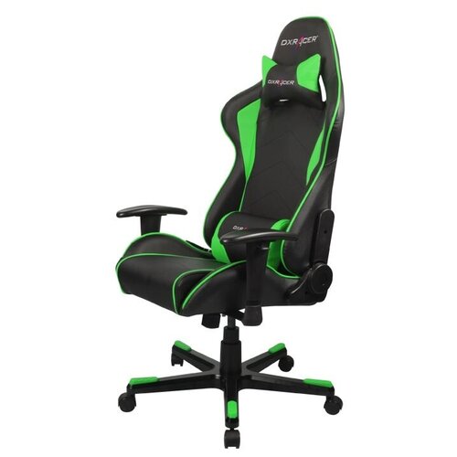 Компьютерное кресло DXRacer Formula OH/FE08 игровое, обивка: искусственная кожа, цвет: черный/зеленый