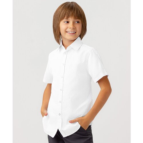 Школьная рубашка Button Blue, размер 134, белый