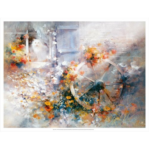 Постер на холсте, "Дом в цветах", 80х60 см, художник - Willem Haenraets. Холст в рулоне, Арт. ХВ-р14