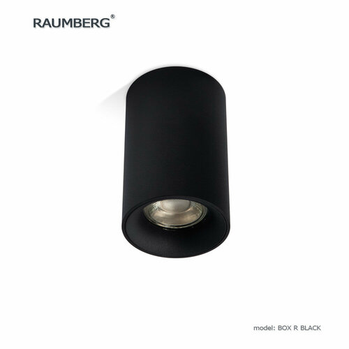 Накладной неповоротный потолочный светильник RAUMBERG BOX R bk