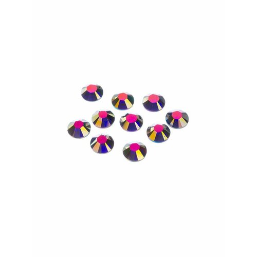 Стразы цветные круглые, Swarovski, SS16, 10шт, 064 №64 тр-н, IRISK, Д010-06-01