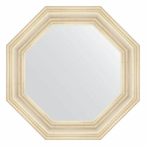 Зеркало настенное Octagon EVOFORM в багетной раме травленое серебро, 69,2х69,2 см, для гостиной, прихожей, спальни и ванной комнаты, BY 3821