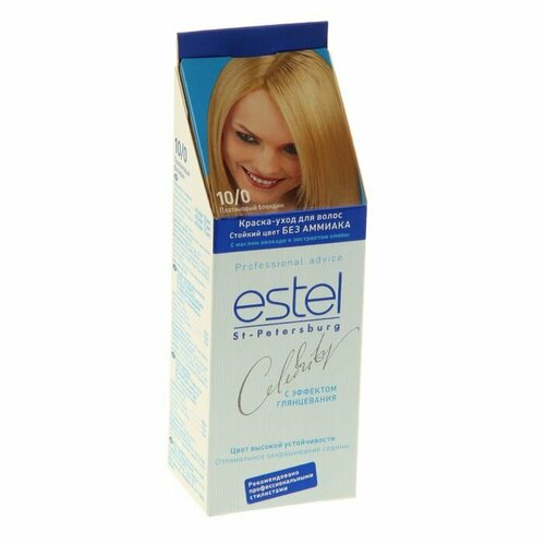 Краска-уход для волос Estel Celebrity тон 10/0, платиновый блондин