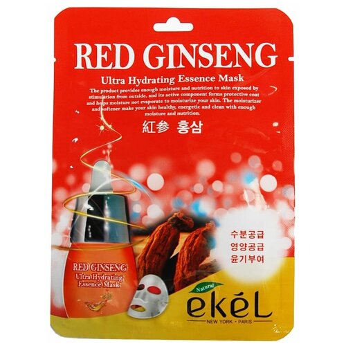 Ekel Red Ginseng Ultra Hydrating Essence Mask Тканевая маска Красный Женьшень, 25 мл