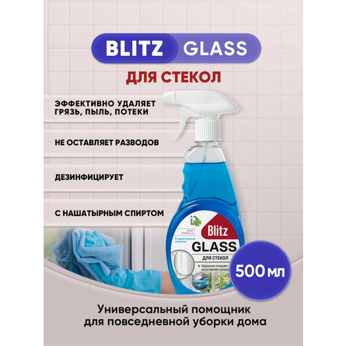 BLITZ GLASS для стекол с нашатырным спиртом 500мл/1шт