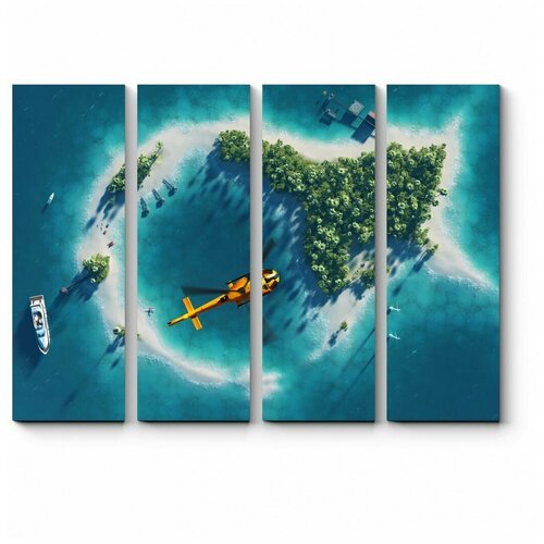 Модульная картина Тропический остров с высоты100x75