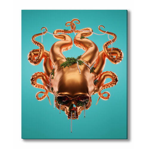 Картина для интерьера на холсте "Kraken" Am1pointoh 65х80, холст без подрамника