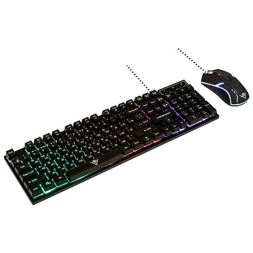 Проводной игровой набор KMG-2305U BLACK Nakatomi Gaming - клавиатура + опт. мышь с RGB подсветкой