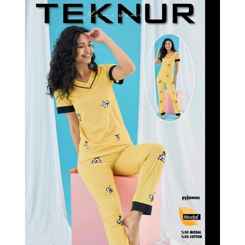 Пижама Teknur, размер 50, желтый