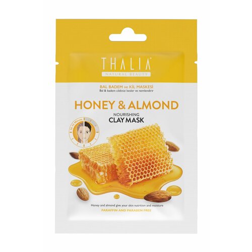 THALIA NATURAL BEAUTY Honey Almond & Clay Face Mask Маска глиняная для лица с медом и миндалем питательная, 15 мл