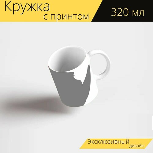 Кружка с рисунком, принтом "Чайник, серый, чай" 320 мл.