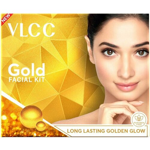 GOLD FACIAL KIT Long Lasting Golden Glow, VLCC (золото набор - Золотое сияние кожи лица), 60 г. (6x10 г.)