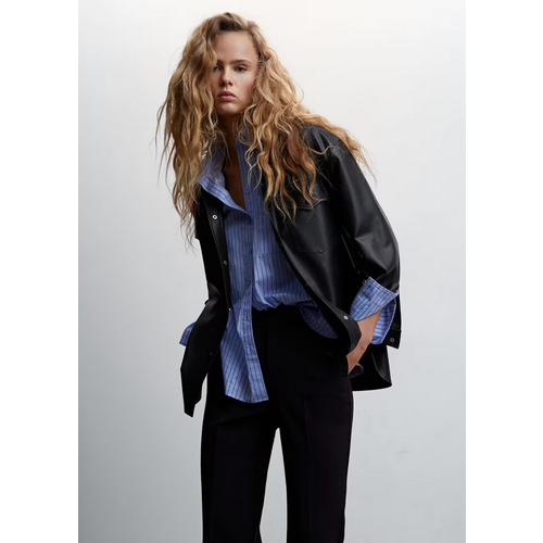Рубашка MANGO, GLOSS, размер 36, черный