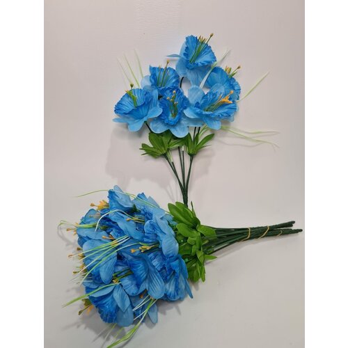 Искусственные цветы. Нарциссы. Цвет синий. Упаковка 5 букетов