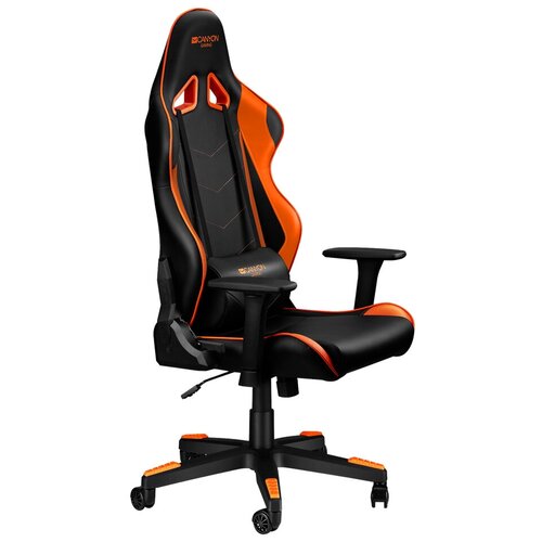 Компьютерное кресло Canyon Deimos GС-4 игровое, обивка: искусственная кожа, цвет: черный/оранжевый