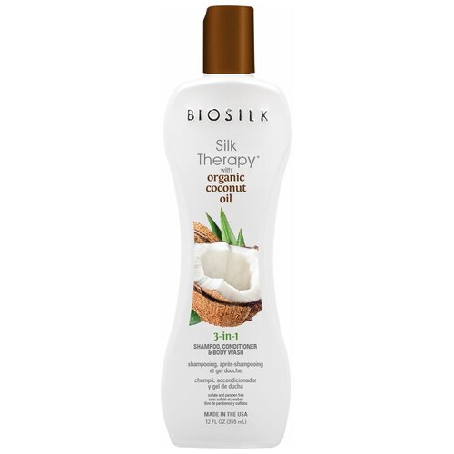 Biosilk Гель для душа 3 в 1 с кокосовым маслом Biosilk Silk Therapy, 355 мл