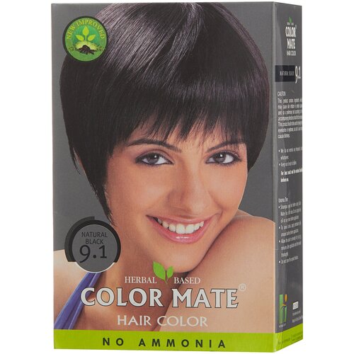 Color Mate Натуральная краска травяная, 9.1 natural black, 75 мл