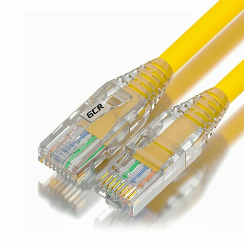 GCR Патч корд 5 м LSZH UTP кат.5e желтый коннектор ABS 24 AWG ethernet high speed 1 Гбит с RJ45