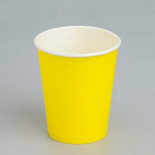 Стакан бумажный "Желтый" 250 мл, диаметр 80 мм (50 шт)