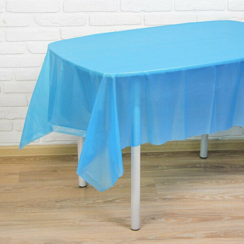 Скатерть "Праздничный стол" одноразовая пвх, цвет синий голубой, 137х183 см