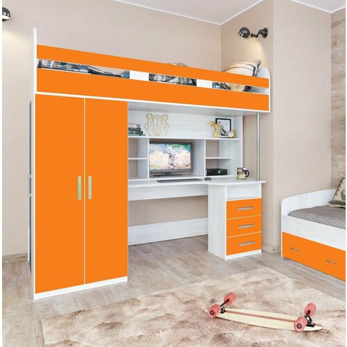 Кровать чердак Аракс Винтерберг Оранжевый, 200х80 см