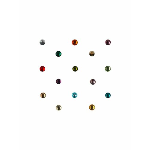 Стразы цветные Swarovski, SS4, 100шт, 001 mix, IRISK, Д006-02-02