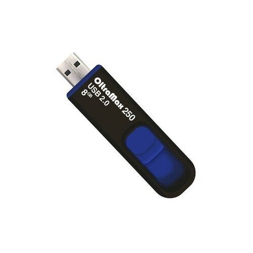 Флешка OltraMax 250, 8 Гб, USB2.0, чт до 15 Мб/с, зап до 8 Мб/с, синяя