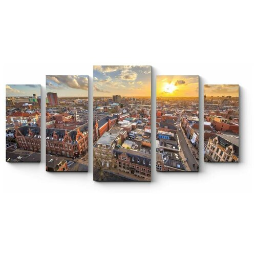 Модульная картина Чарующий Амстердам на закате. 170x94