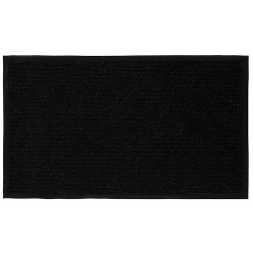 Придверный коврик VORTEX Влаговпитывающий ребристый, черный, 0.8 х 0.5 м