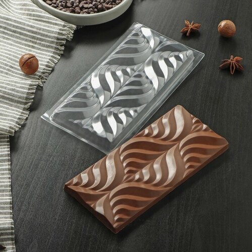 Форма для шоколада и конфет «Перья», 18×8 см, цвет прозрачный