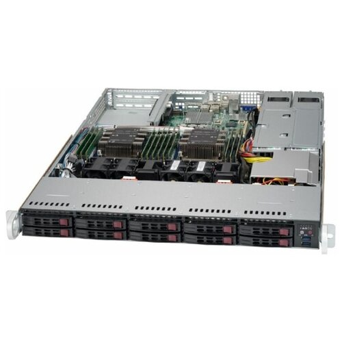 Сервер Supermicro SuperServer 1029P-WTRT без процессора/без накопителей/количество отсеков 2.5" hot swap: 10/2 x 750 Вт/LAN 10 Гбит/c