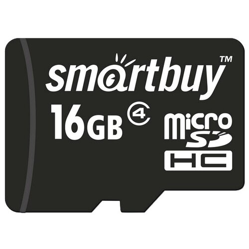 Карта памяти SmartBuy microSDHC 16 ГБ Class 4, R/W 30/10 МБ/с, адаптер на SD, черный