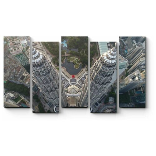 Модульная картина Над верхушками башен Петронас, Куала-Лумпур140x81