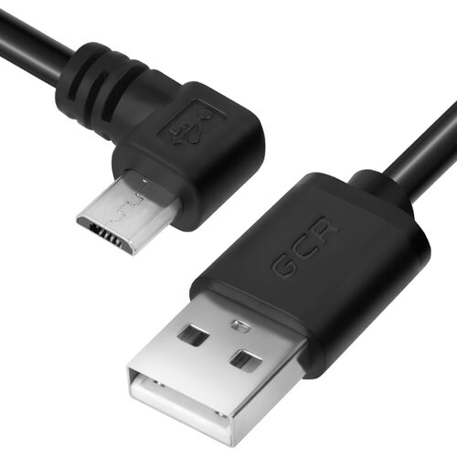 Greenconnect Кабель 0.75m USB 2.0, AM/microB 5pin угловой, черный, 28/28 AWG, экран, армированный, морозостойкий, GCR-UA8AMCB6-BB2S-0.75m Greenconnect USB 2.0 Type-AM - microUSB 2.0 (m) 0.75м (GCR-UA8AMCB6-BB2S-0.75m)