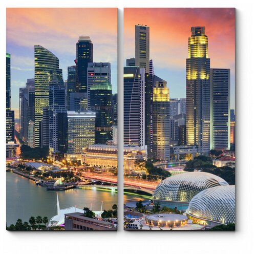Модульная картина Сингапур никогда не спит 40x40