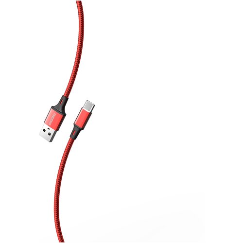 Кабель для зарядки и передачи данных S14 Type C красный/черн, 3 А, 1 м, Smartbuy (iK-3112-S14rb)
