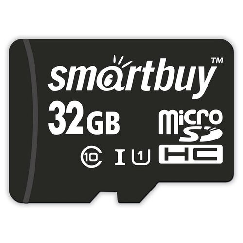 Карта памяти SmartBuy microSDHC 32 ГБ Class 10, V10, A1, UHS-I U1, R/W 25/30 МБ/с, 1 шт., черный