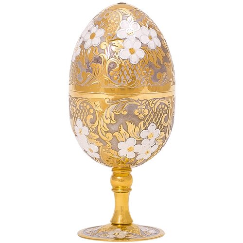 Подарочное Яйцо пасхальное "Серебряный цветок" (2 рюмки) сувениры Златоуст