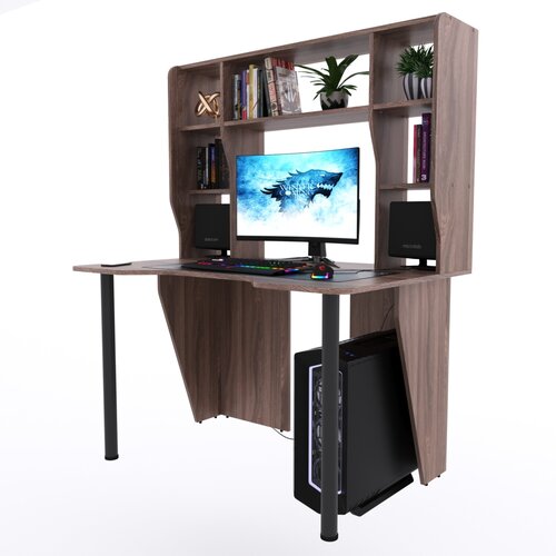 Компьютерный стол "Старк" с большой надстройкой, 120х90х152,6 см, шимо тёмный
