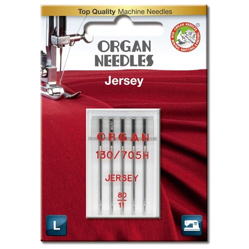 Игла/иглы Organ Jersey 80, серебристый, 5 шт.