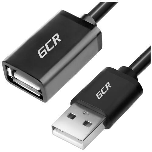 Удлинитель GCR USB - USB (GCR-UEC5), 1.5 м, черный