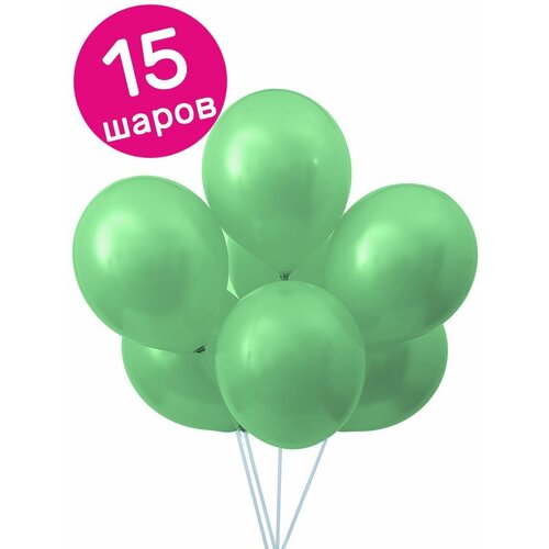 Воздушные шары латексные Riota Пастельные, зеленый, 30 см, набор 15 шт