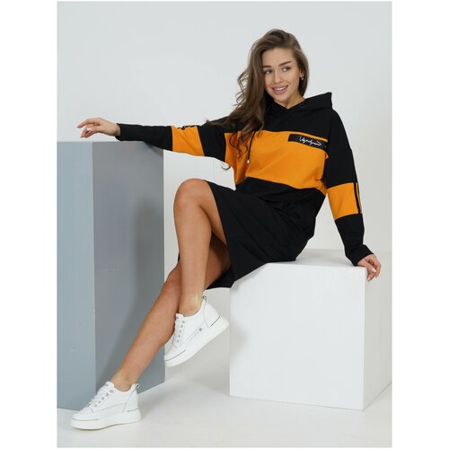Платье LOVETEX.STORE, размер 48, горчичный, черный